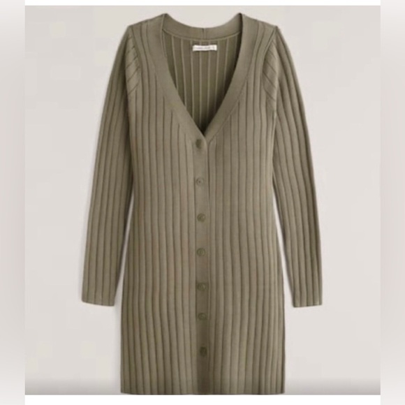 Abercrombie & Fitch | Dresses | Abercrombie Fitch Green Button Down Sweater Dress | Poshmark